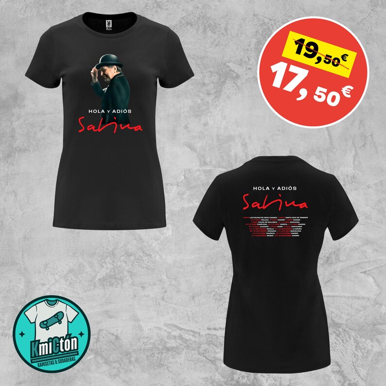 Joaquín Sabina T-shirt - 2025 Farewell Tour "hello and Goodbye" - Women ...
