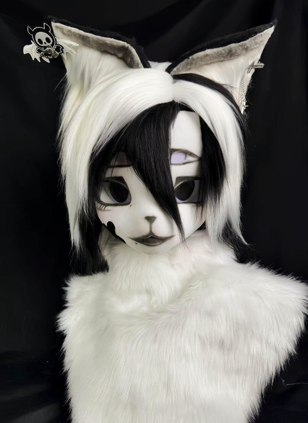 Gothic Vampire Fox Fursuit Head: Kigurumi Style With Glowing Eyes - Etsy UK