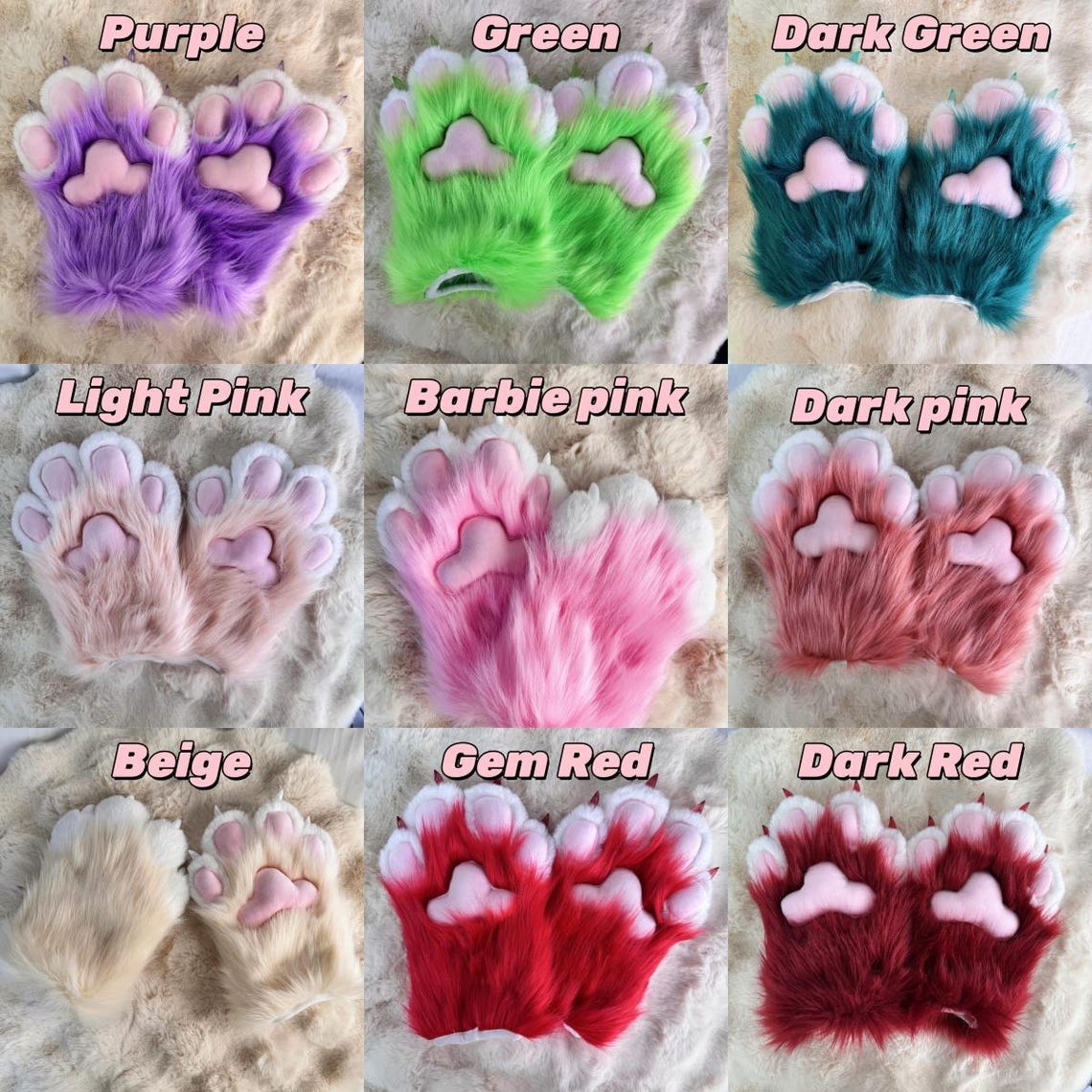 Handmade Furry Paws Gloves: Orange Cosplay Costume Accessory - Etsy