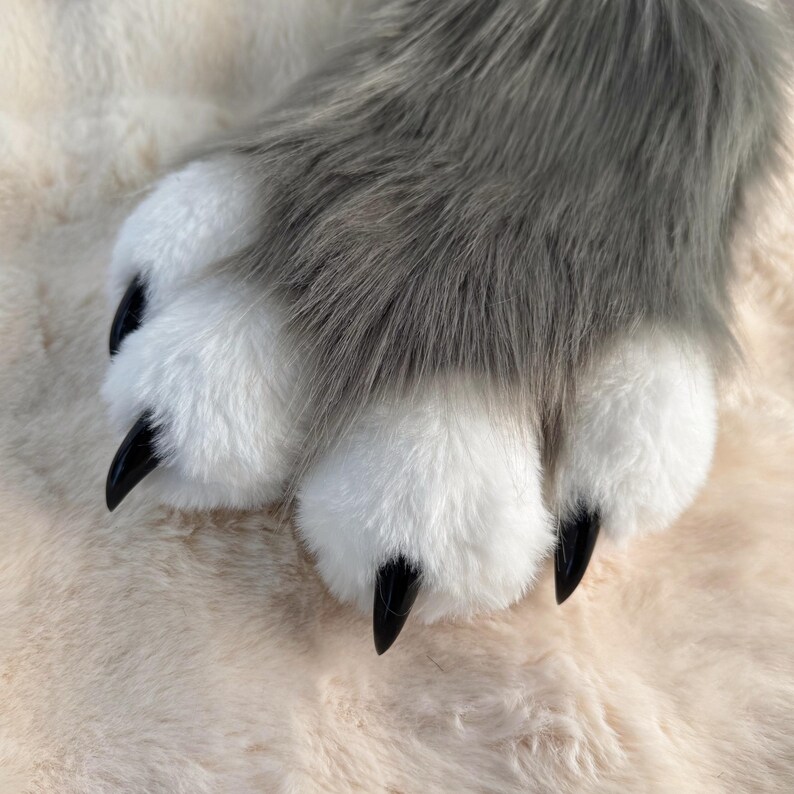 Light Gray Furry Paws,furry Gloves,handmade Crochet Paws,custom Color ...