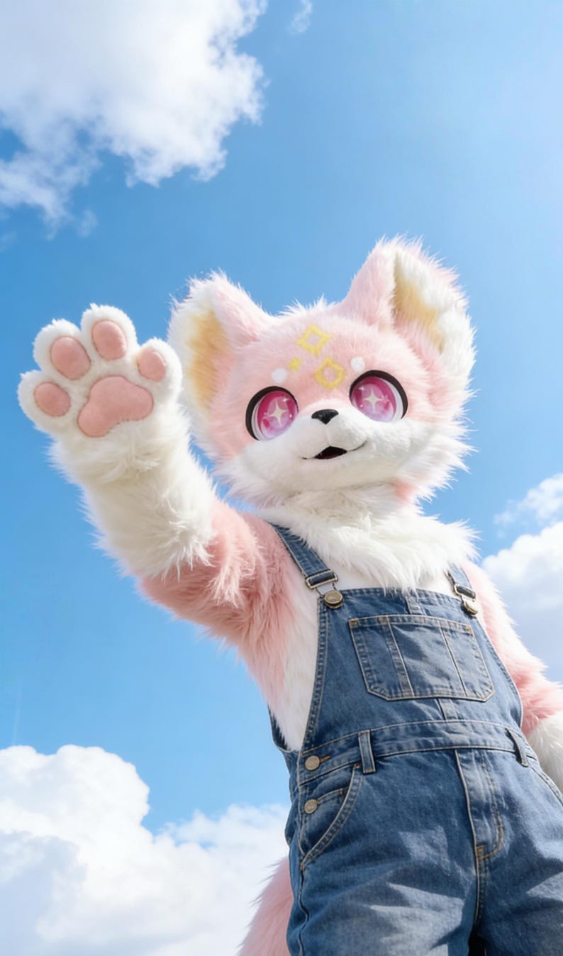 Premade Fursuit Head, Fursuit Head Base, Kemono Head With Paws, New ...