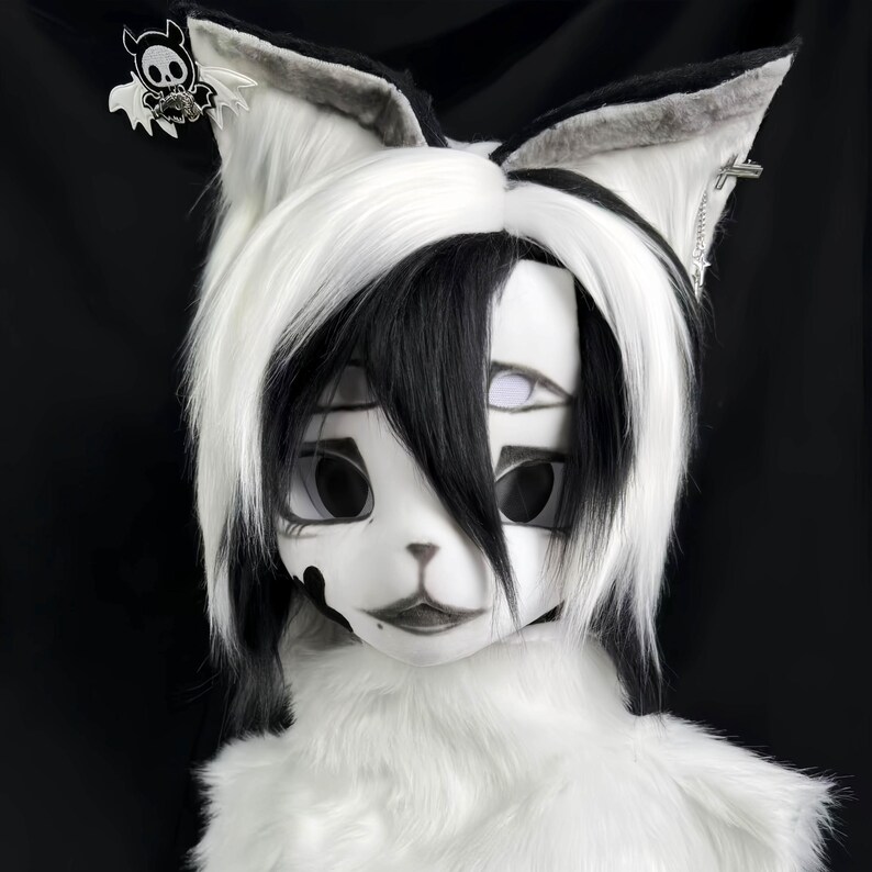 Gothic Vampire Fox Fursuit Head: Kigurumi Style With Glowing Eyes - Etsy