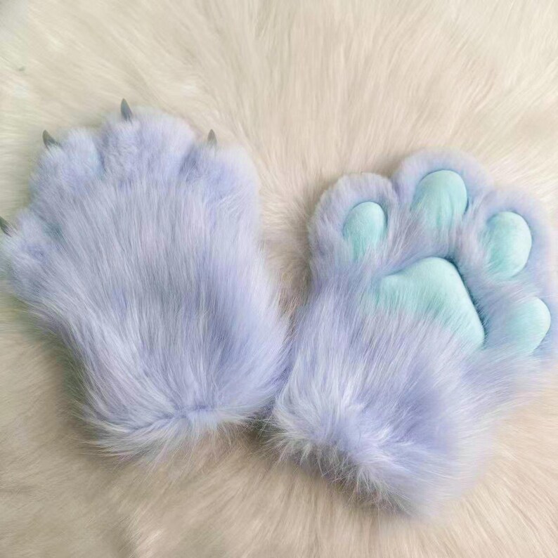 Sky Blue Fursuit Paws: Handmade Furry Hand Paws - Custom Commission ...
