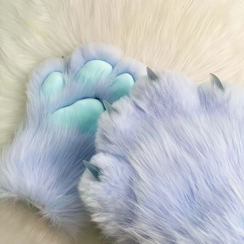 Sky Blue Fursuit Paws: Handmade Furry Hand Paws - Custom Commission ...