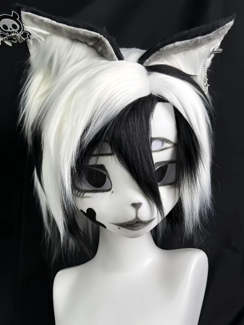 Gothic Vampire Fox Fursuit Head: Kigurumi Style With Glowing Eyes - Etsy