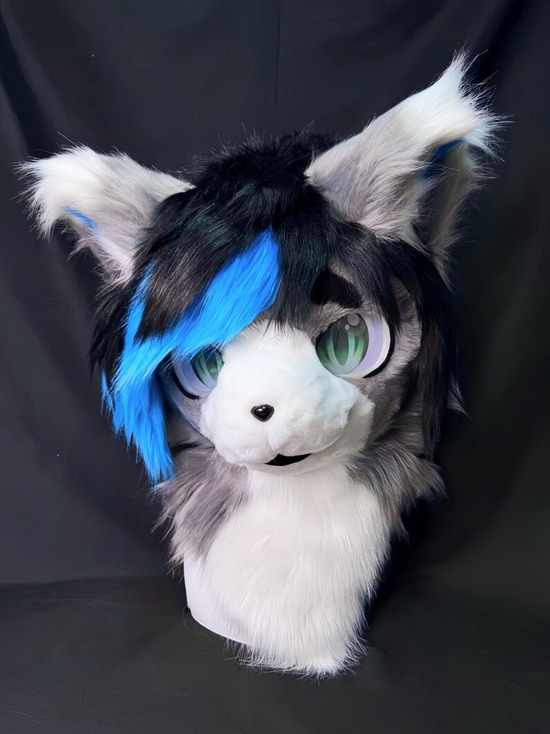 Grey Wolf, Kemono Fursuit Mask, Customizable Parts Available, Partial ...