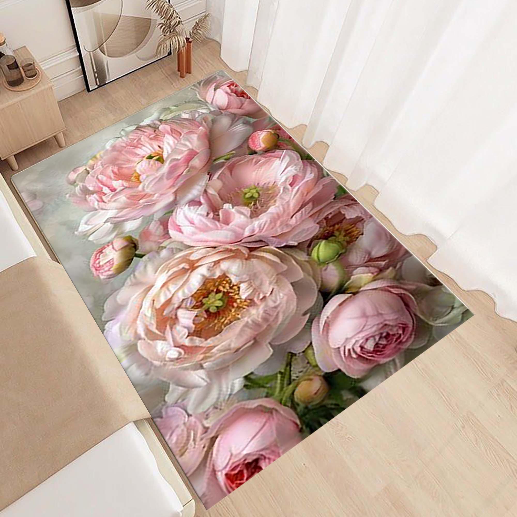 Floral Area Rug, Pink Floral Rug,floral Home Decor Rug,vintage Floral ...