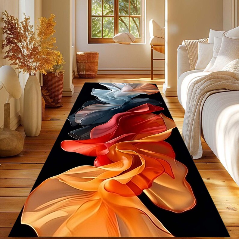 Abstract Runner Rug,colorful Hallway Rug,abstract Art Rug,long Rug ...