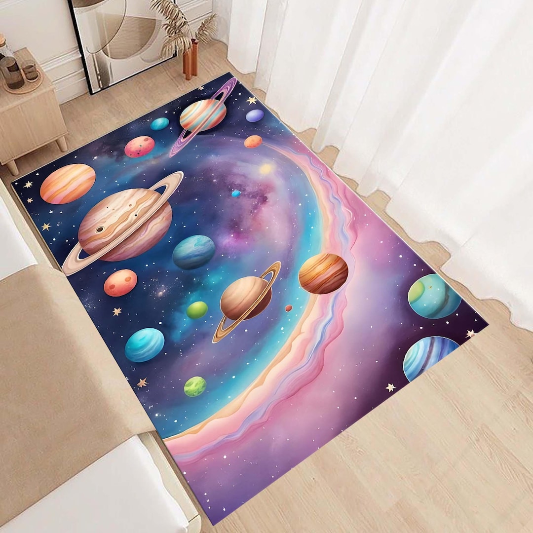 Planet Area Rug, Solar System Rug,3d Planet Design,outer Space Decor ...