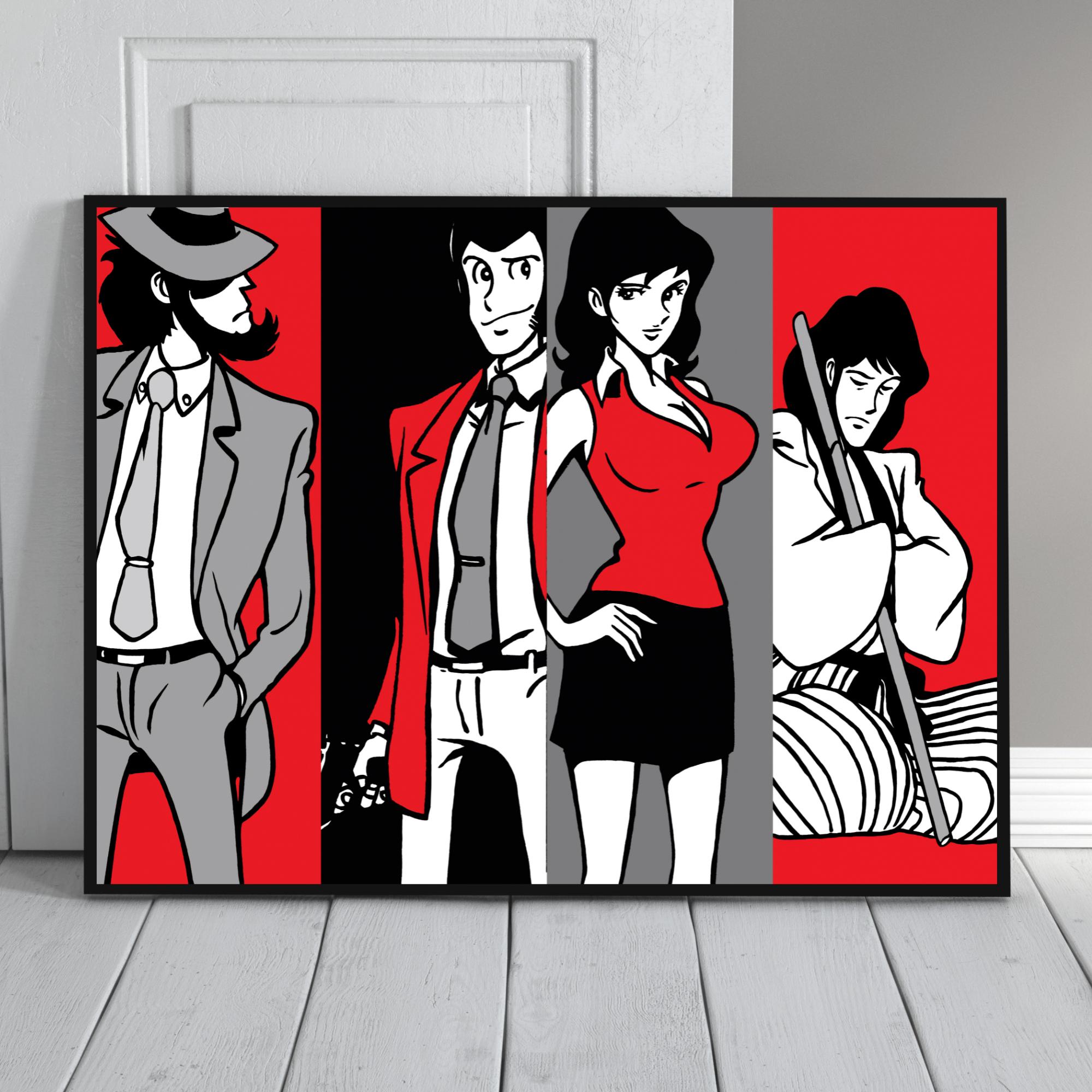 Lupin III Poster Digital Download Printable Wall Art Set of 4 Print ...