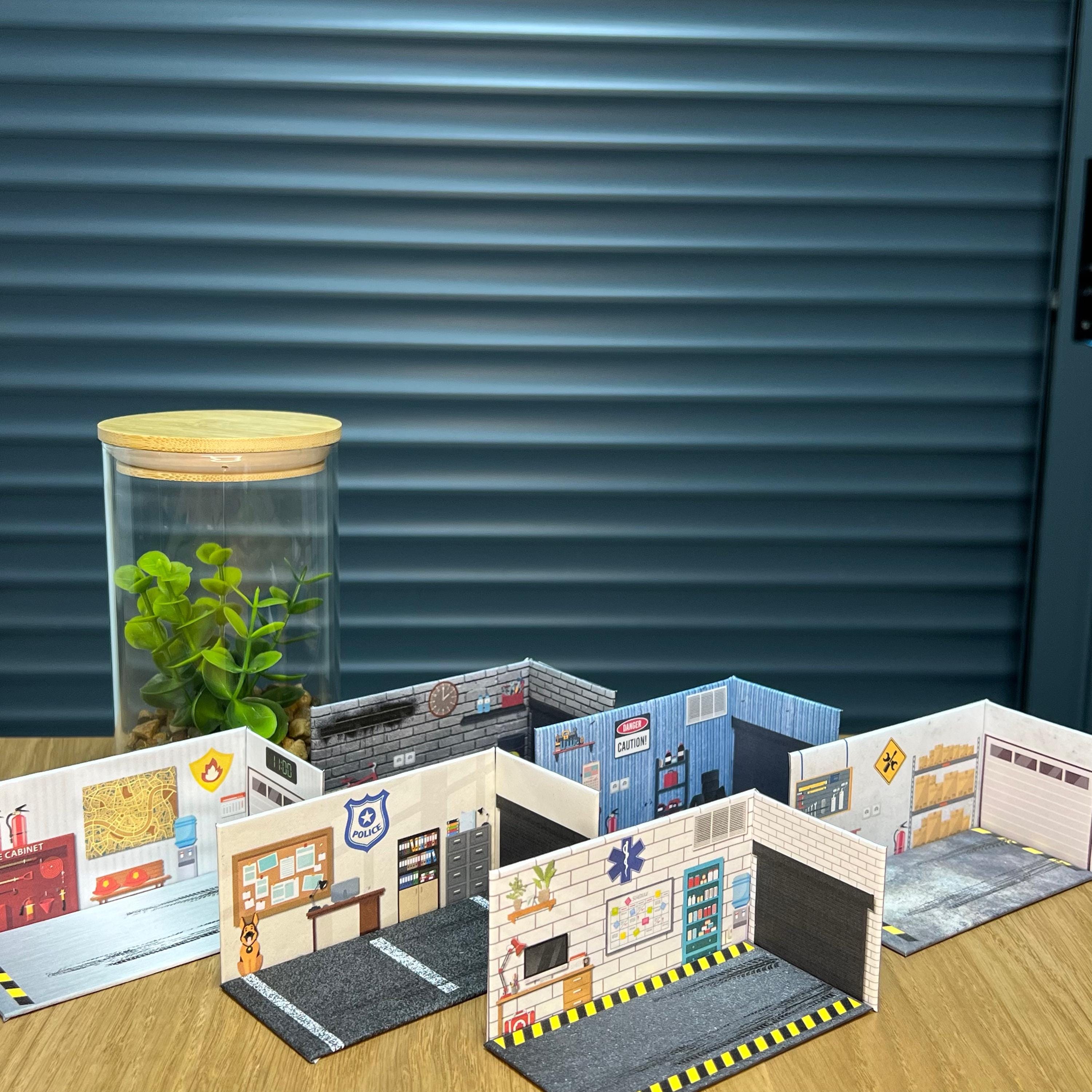 Printable Miniature Garage Templates – Set of 6 DIY 1:64 Scale Parking ...