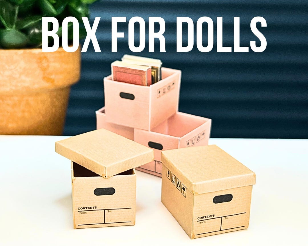 Miniature 1:12 Scale Cardboard Box Template for Dollhouse and Dioramas ...