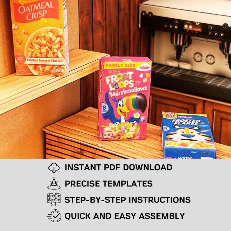 Mini Cereal Box Printable | 1:12 Scale Dollhouse Food | Tiny Groceries ...