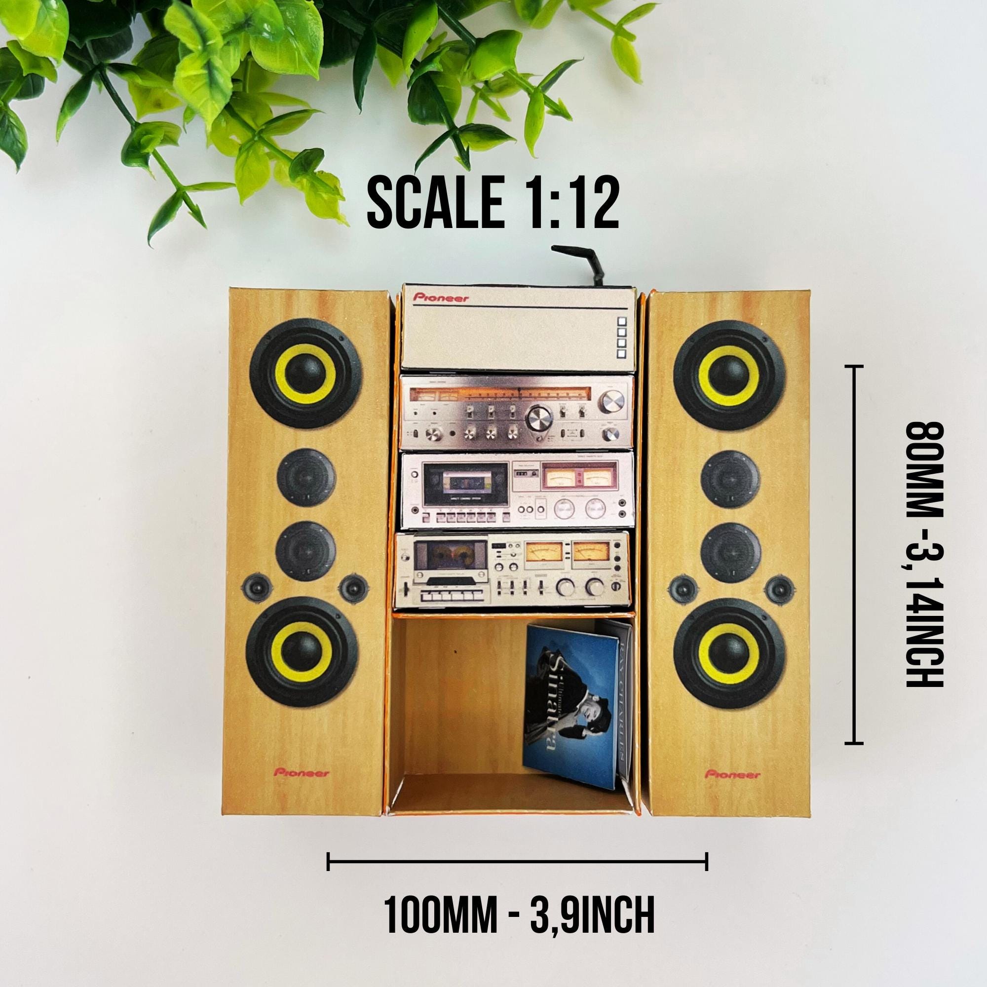 Miniature Dollhouse Decor DIY Stereo System Made of Paper| Scale 1-12 ...