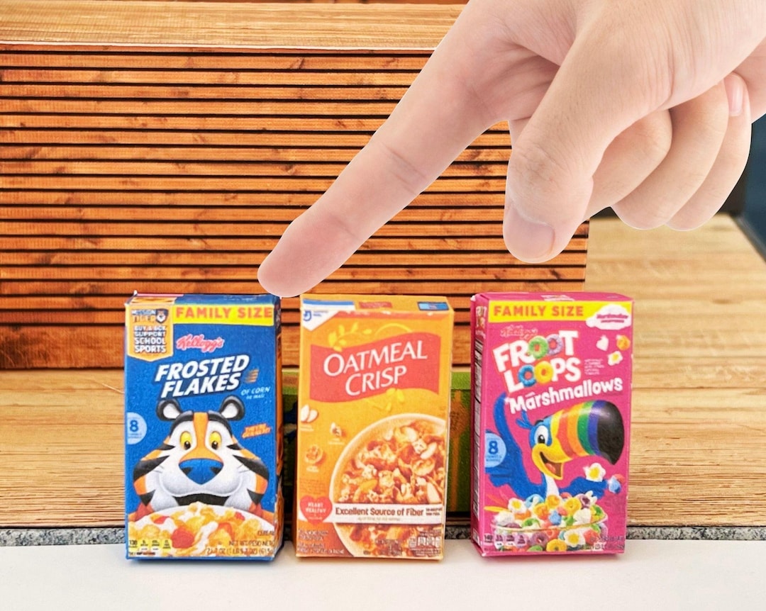 Mini Cereal Box Printable | 1:12 Scale Dollhouse Food | Tiny Groceries ...