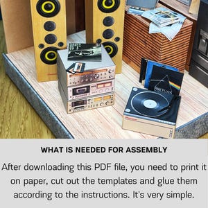 Miniature Dollhouse Decor DIY Stereo System Made of Paper| Scale 1-12 ...