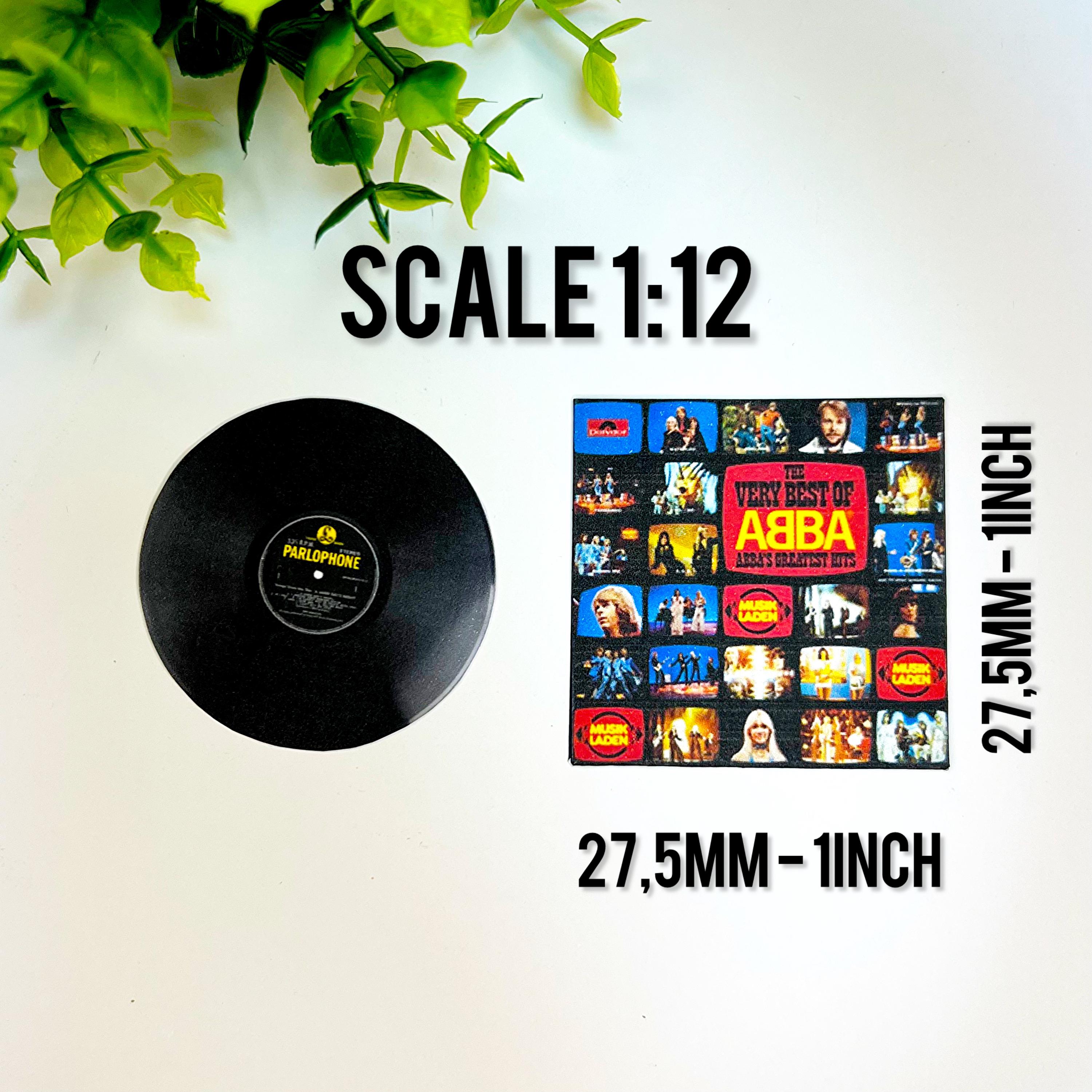 Printable Miniature Vinyl Records Templates 1 6 and 1:12 Scales Set of ...