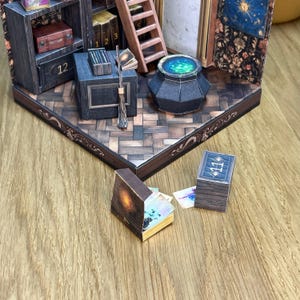 Miniature Room Box, Advent Calendar, Magic Library With 12 Slots. Scale ...
