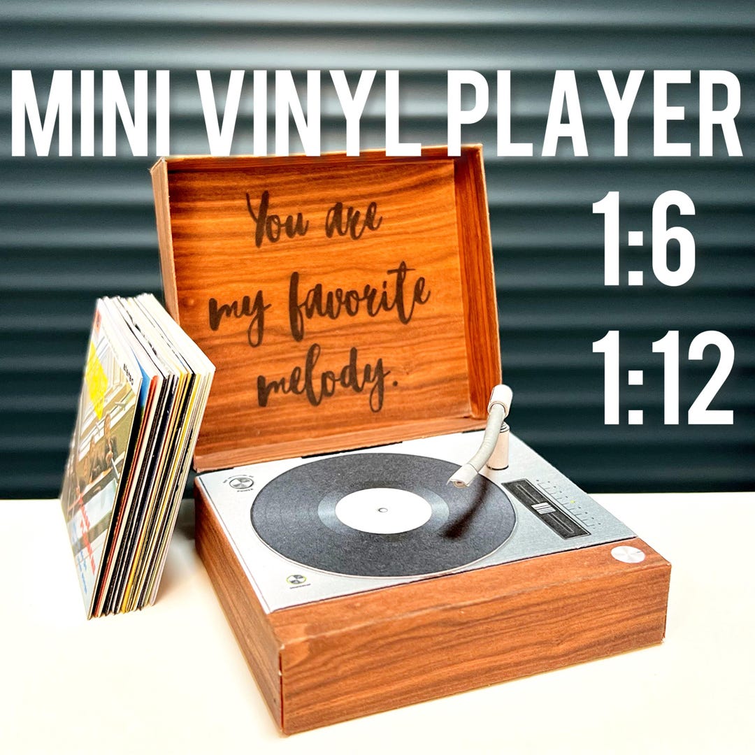 Miniature Vinyl Record Player With 13 Records DIY Valentine's Day Gift ...