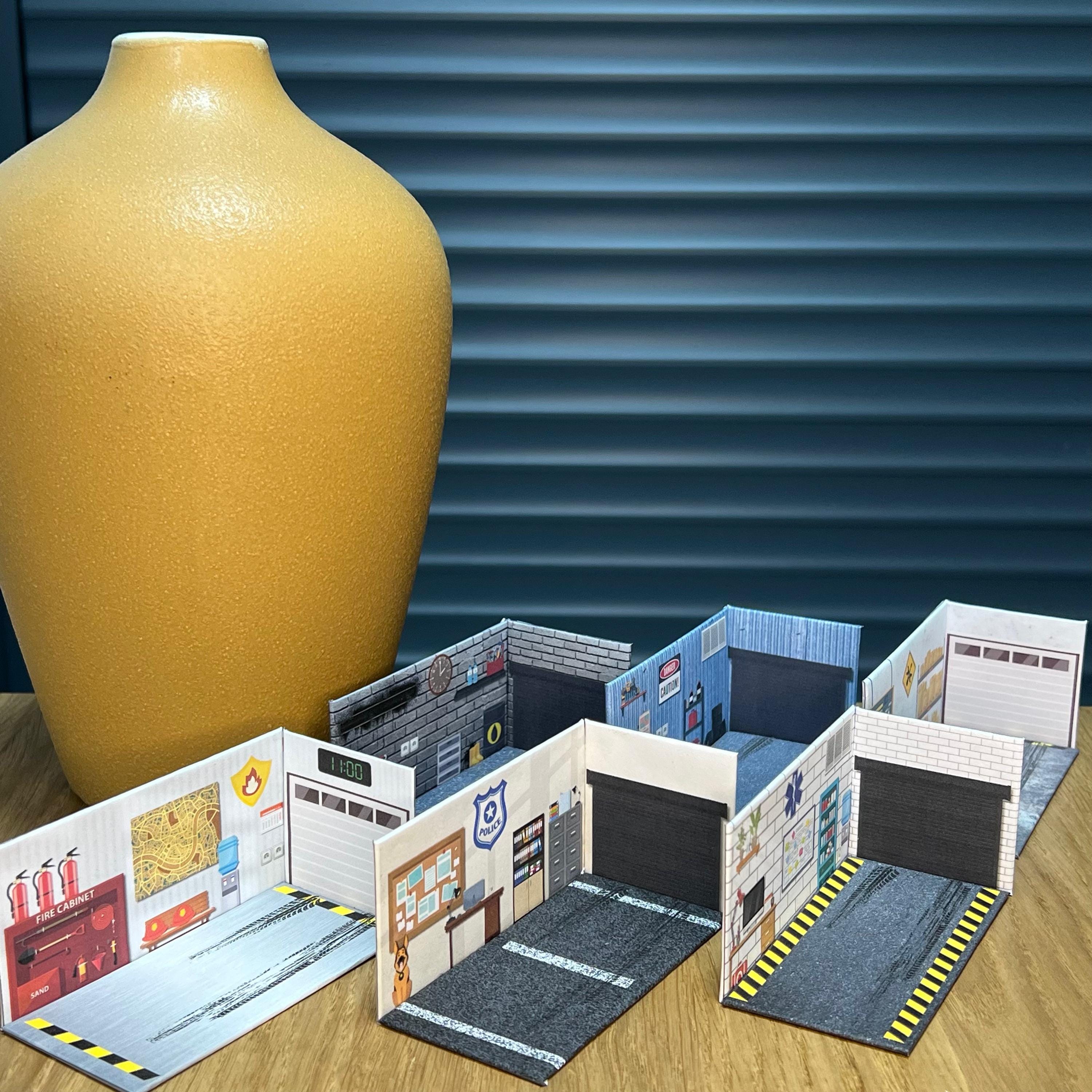 Printable Miniature Garage Templates – Set of 6 DIY 1:64 Scale Parking ...