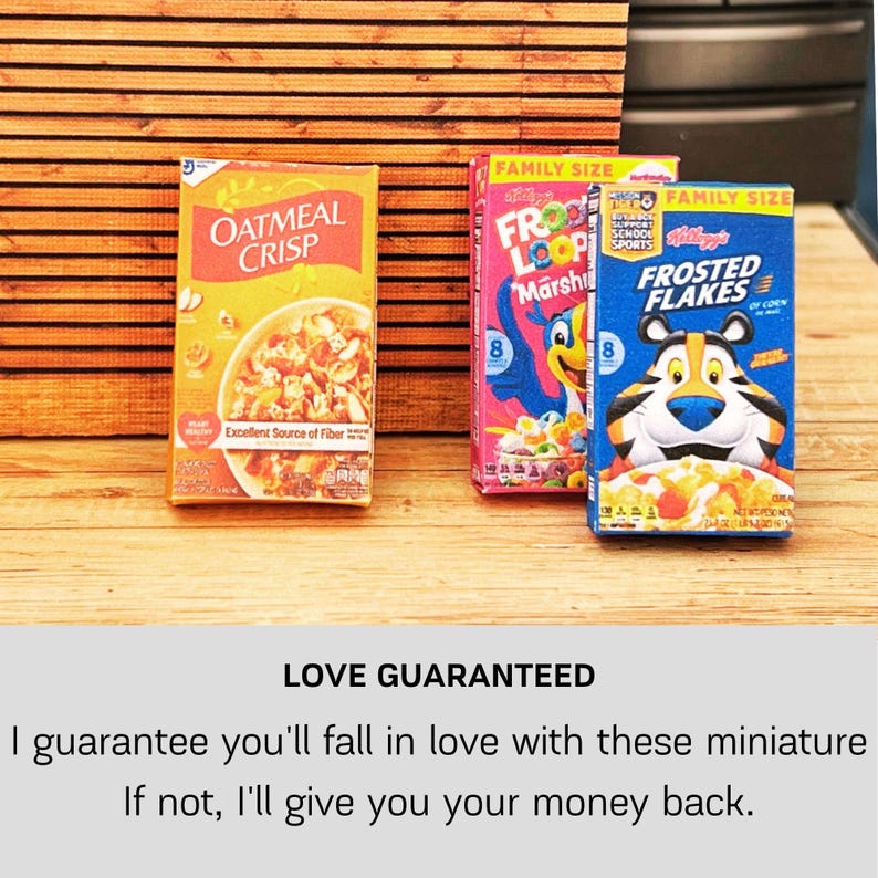 Mini Cereal Box Printable | 1:12 Scale Dollhouse Food | Tiny Groceries ...