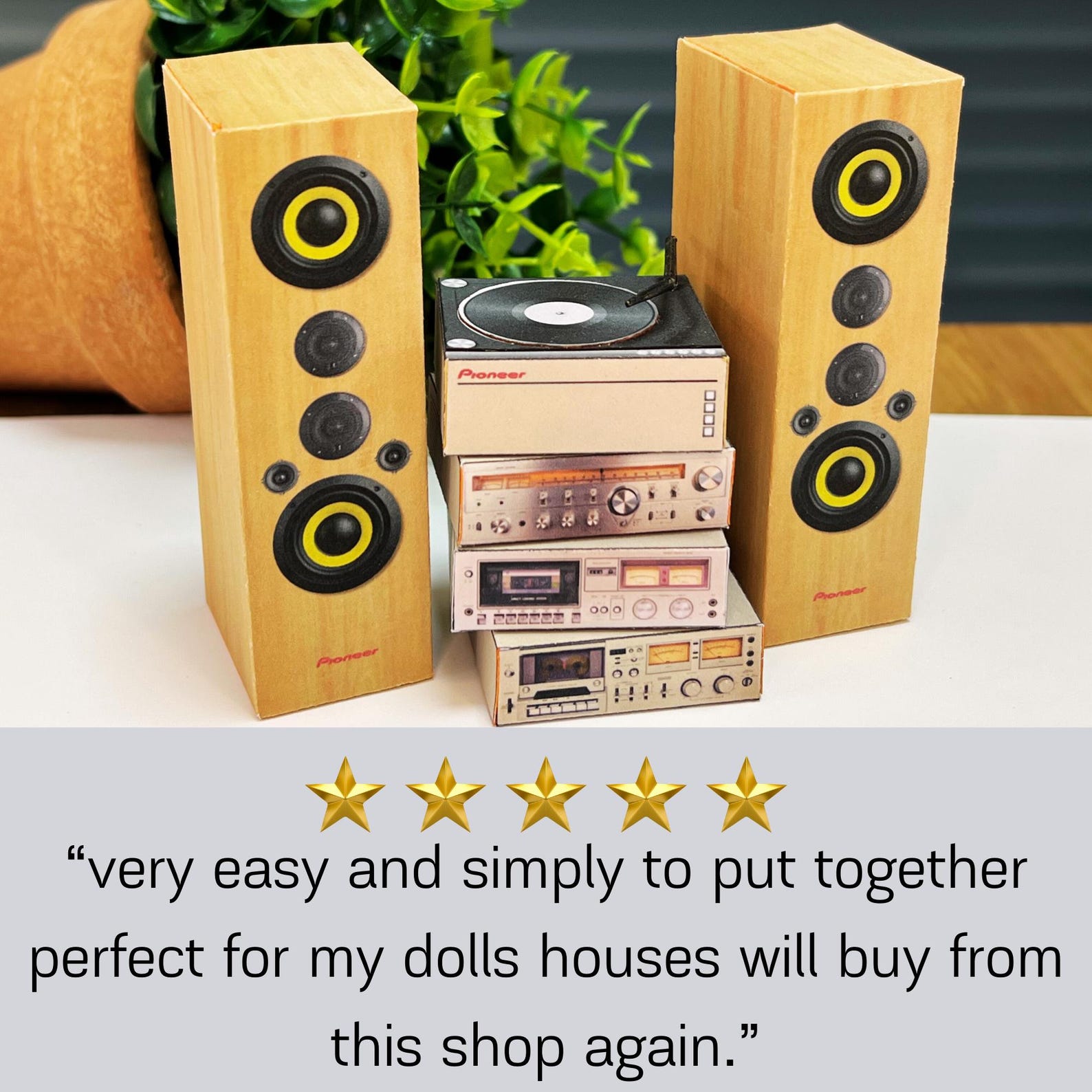 Miniature Dollhouse Decor DIY Stereo System Made of Paper| Scale 1-12 ...