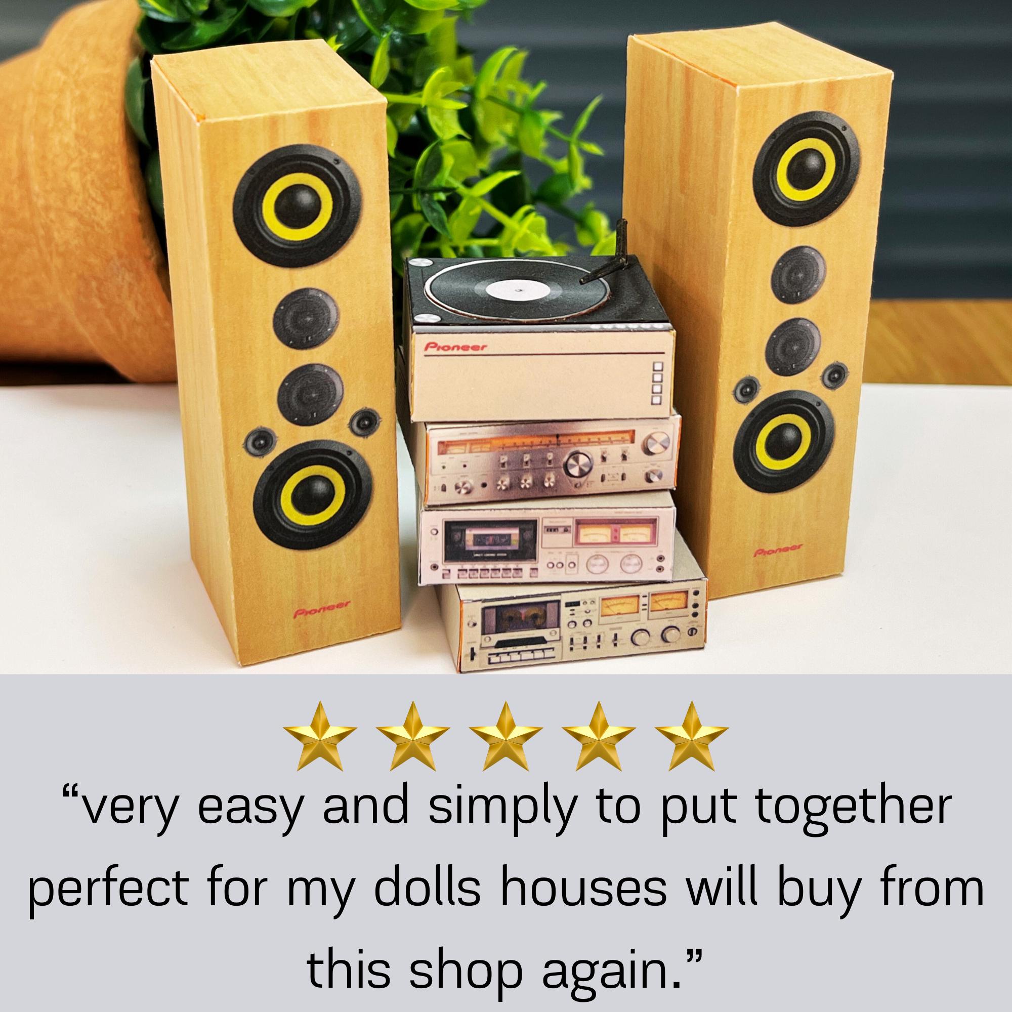 Miniature Dollhouse Decor DIY Stereo System Made of Paper| Scale 1-12 ...