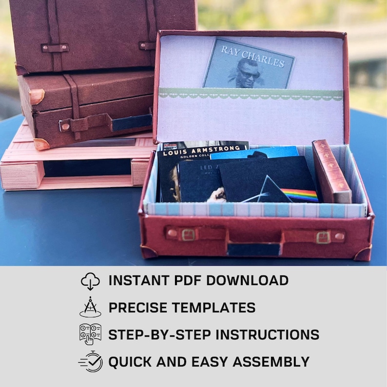 Suitcase Paper Miniature Printable Scale 1:12 Dollhouse or Barbie ...