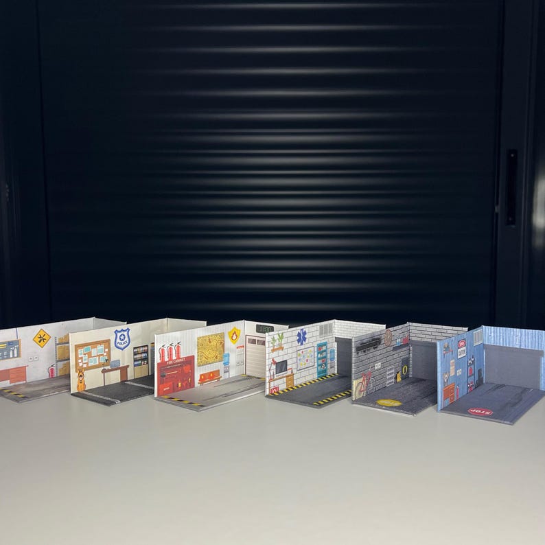 Printable Miniature Garage Templates – Set of 6 DIY 1:64 Scale Parking ...