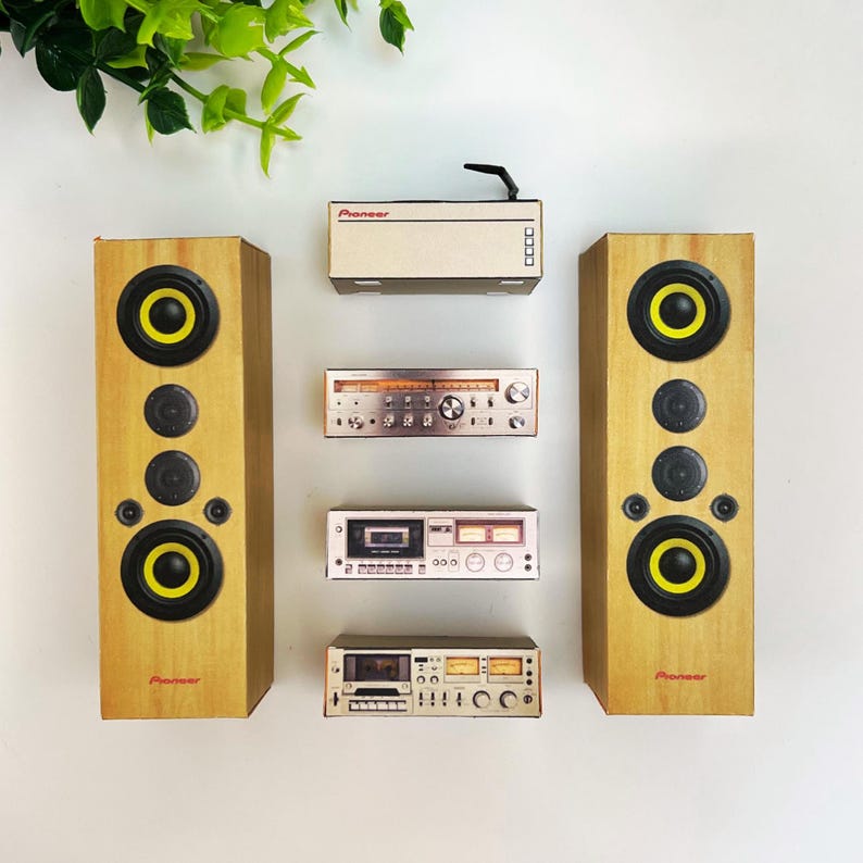 Miniature Dollhouse Decor DIY Stereo System Made of Paper| Scale 1-12 ...