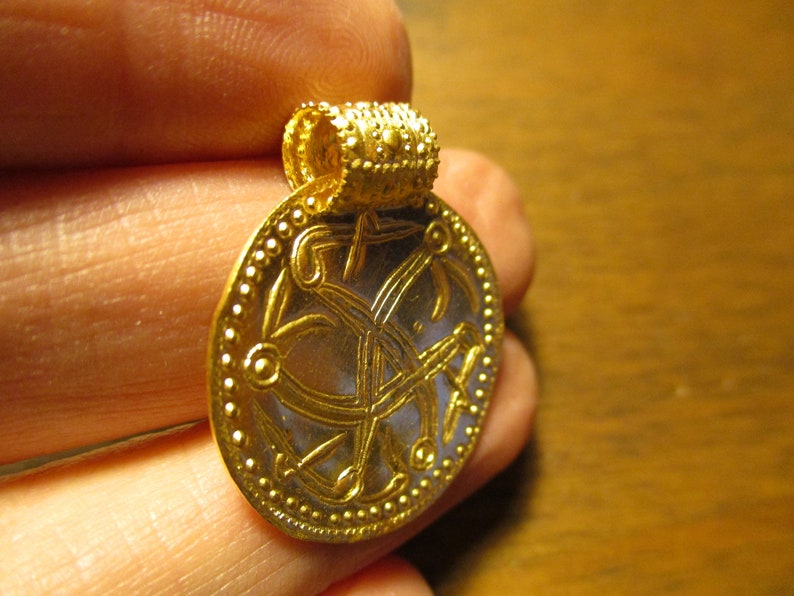 Gold or Silver Bracteate With Týr & Wolf Fenrir From Raum - Etsy