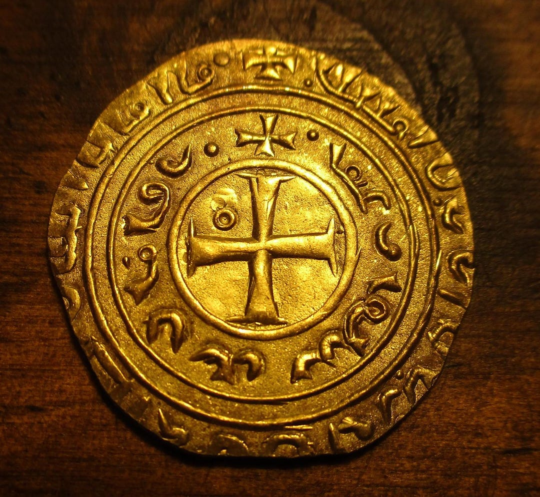 Crusader Latin Kingdom of Tripoli Fine Silver Gold Plated Bezant ...