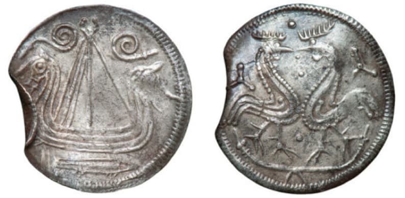 Silver Viking Danish Haithabu Hedeby Penny Ship & Rooster Type | Etsy