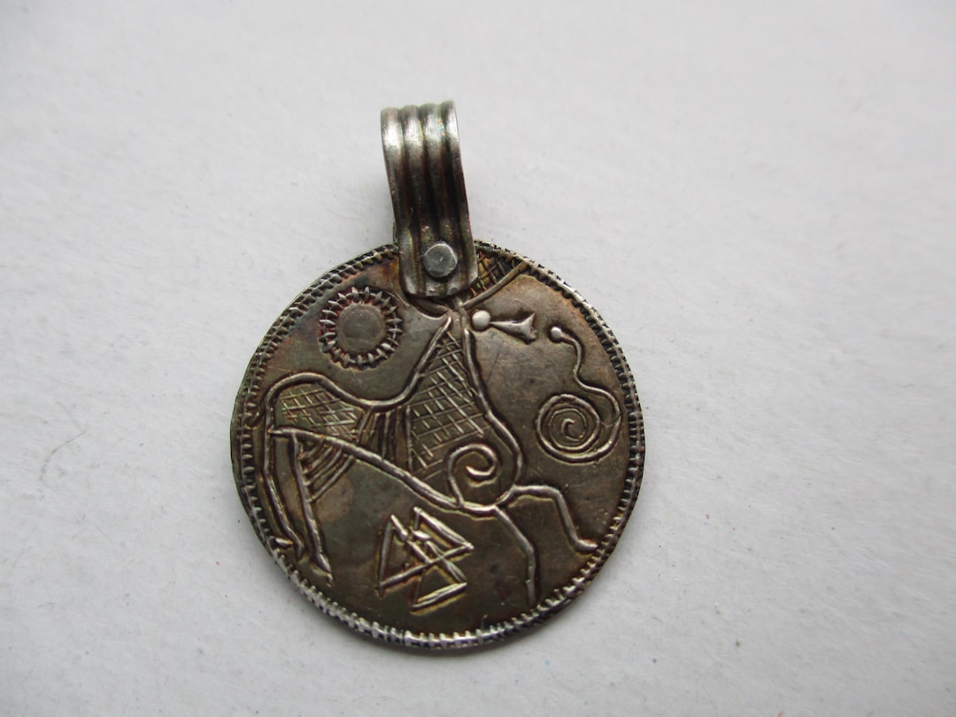 Deer Ray Face Hedeby Haitabu Coin Pendant Anglo Saxon Vikingsilver ...