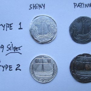 Silver Viking Danish Haithabu Hedeby Penny Ship & Rooster Type Circa 9 ...