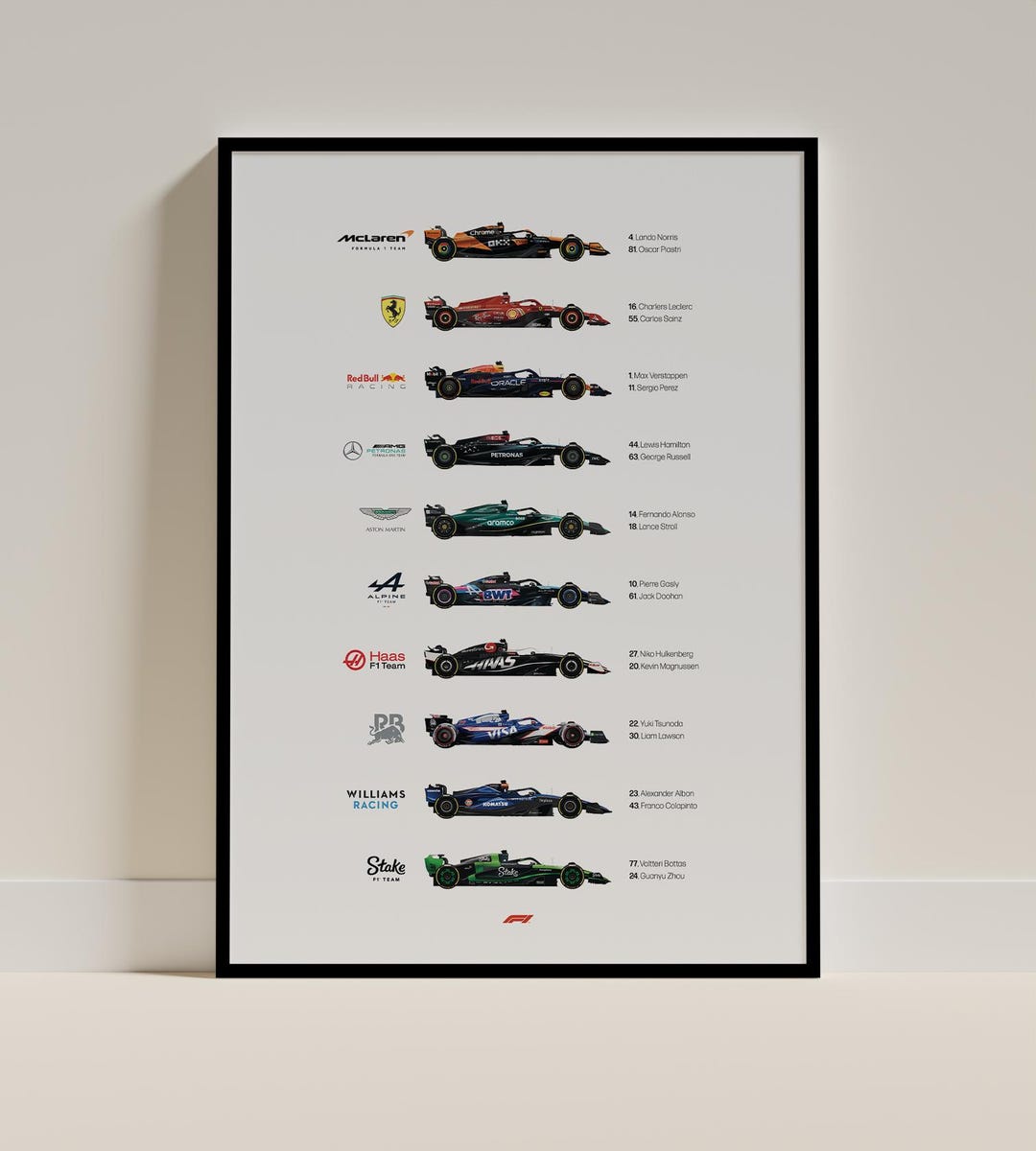 F1 Teams & Drivers Poster: Formula 1 Racing Art (digital Download) - Etsy