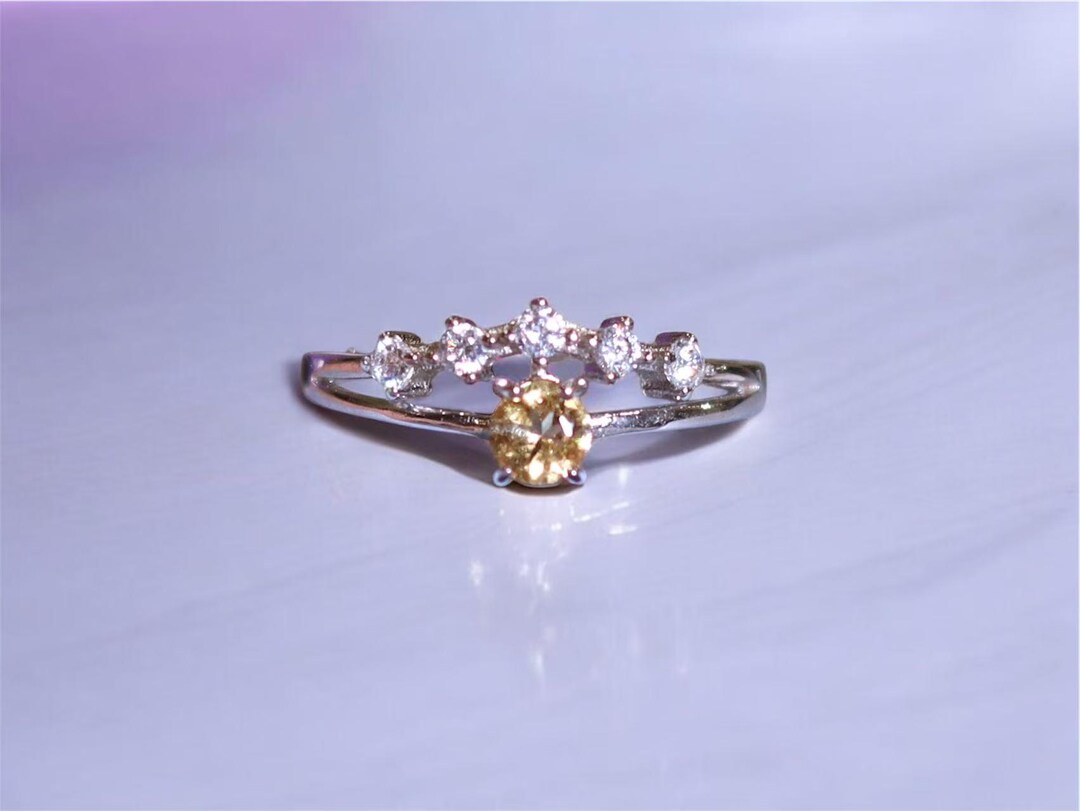 The Crown Ring - Genuine Citrine Oval Cut Ring S925 Silver | Valentines Gift Ring - Etsy