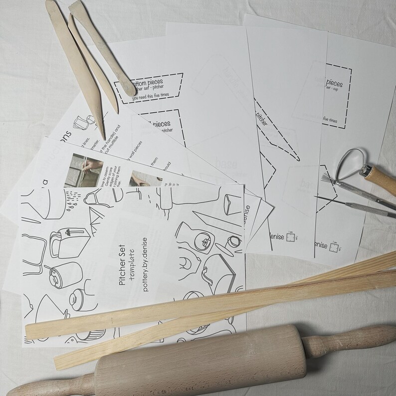 Pitcher Set Pottery Template/ Handbuild Pottery/ Pattern/ Keramik ...