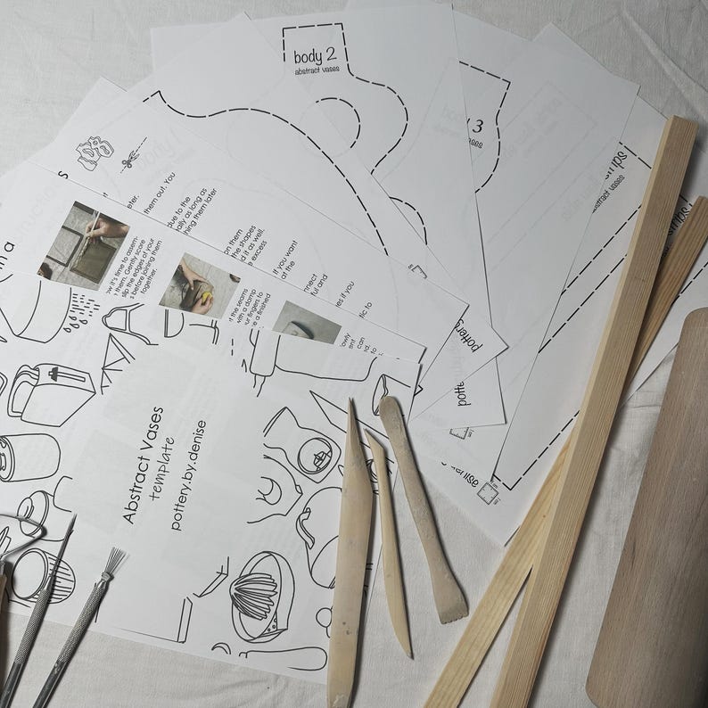 Abstract Vases Pottery Template/ Handbuild Pottery/ Pattern/ Keramik ...