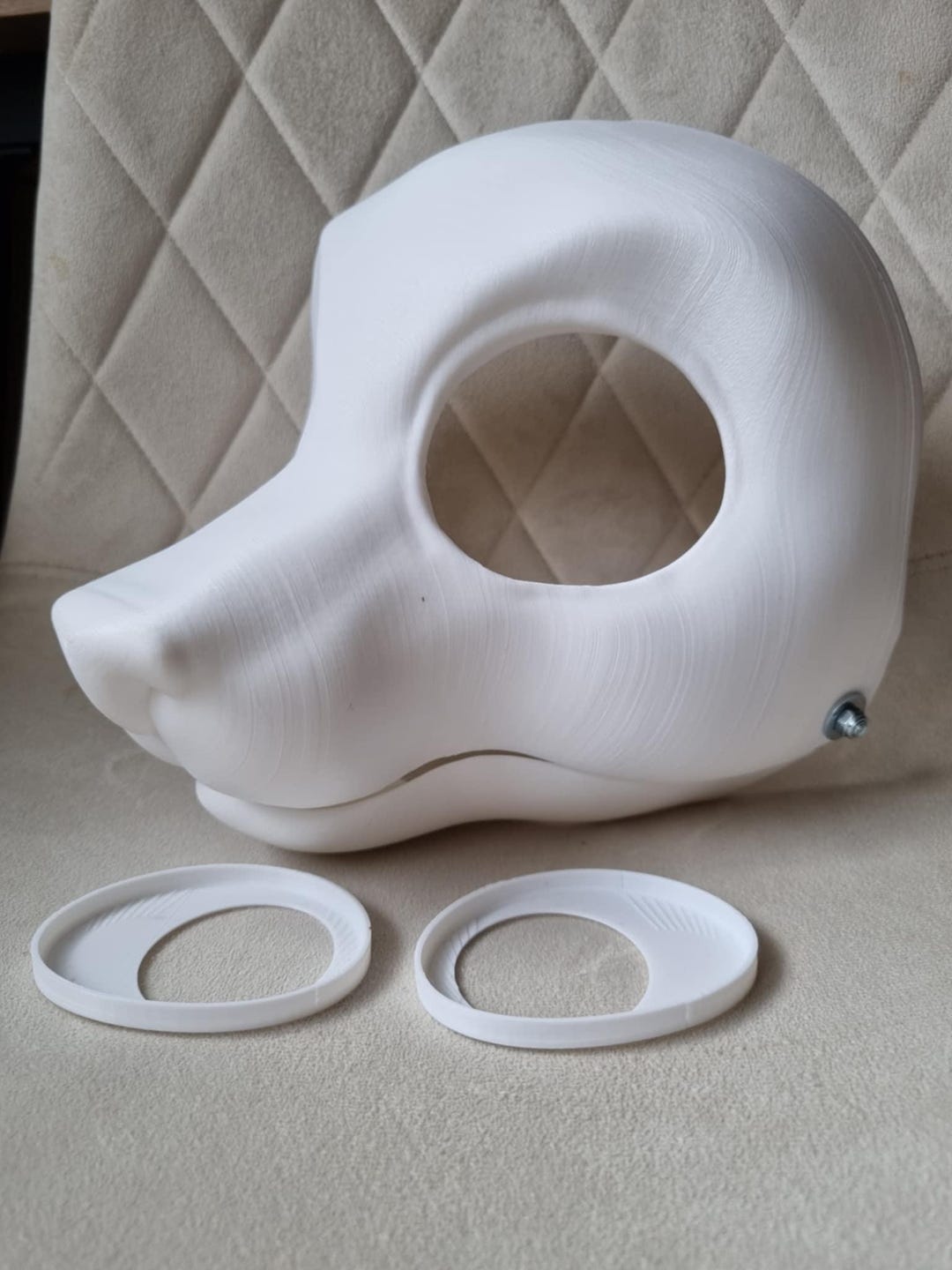 3D Printed Wolf Mask Base - Moving Jaw & Removable Eyes - Cosplay ...