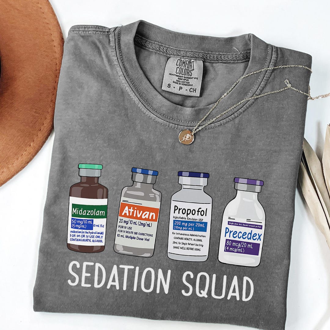 Comfort Colors® Sedation Squad Tshirt, ICU Nurse Tshirt, Crna Propofol ...
