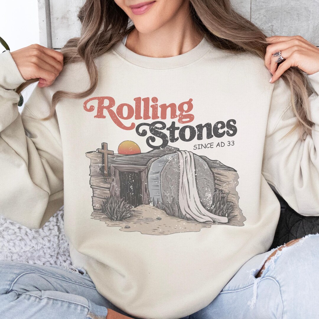Christian Easter Rolling Stones Sweatshirt, Retro Easter Christian Jesus Shirt, Retro Since AD ...