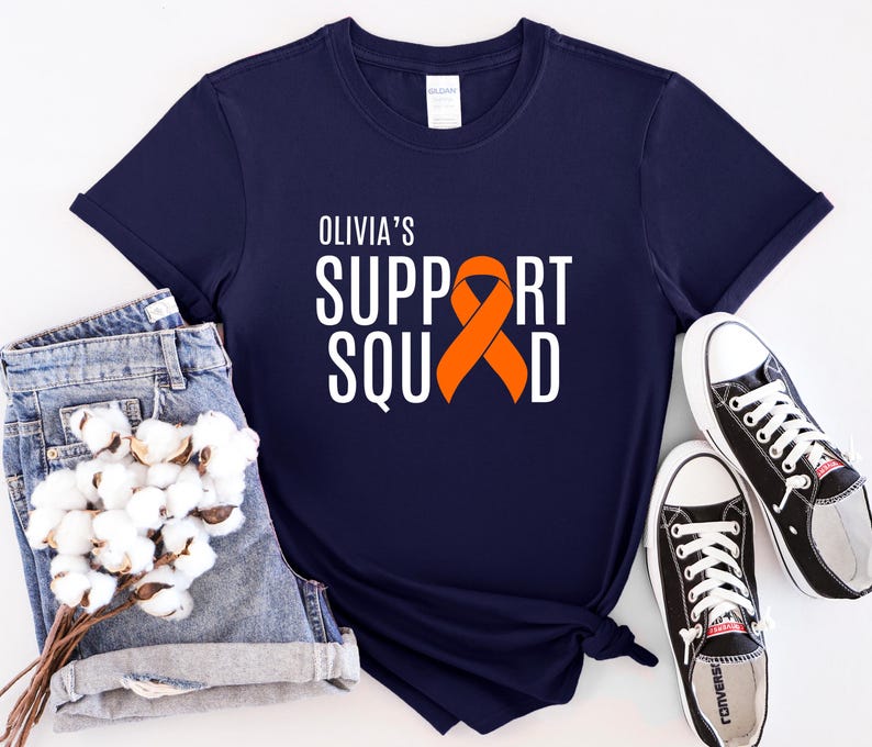 Leukemia Support Squad Custom Name Shirt, Leukemia Cancer Awareness T ...