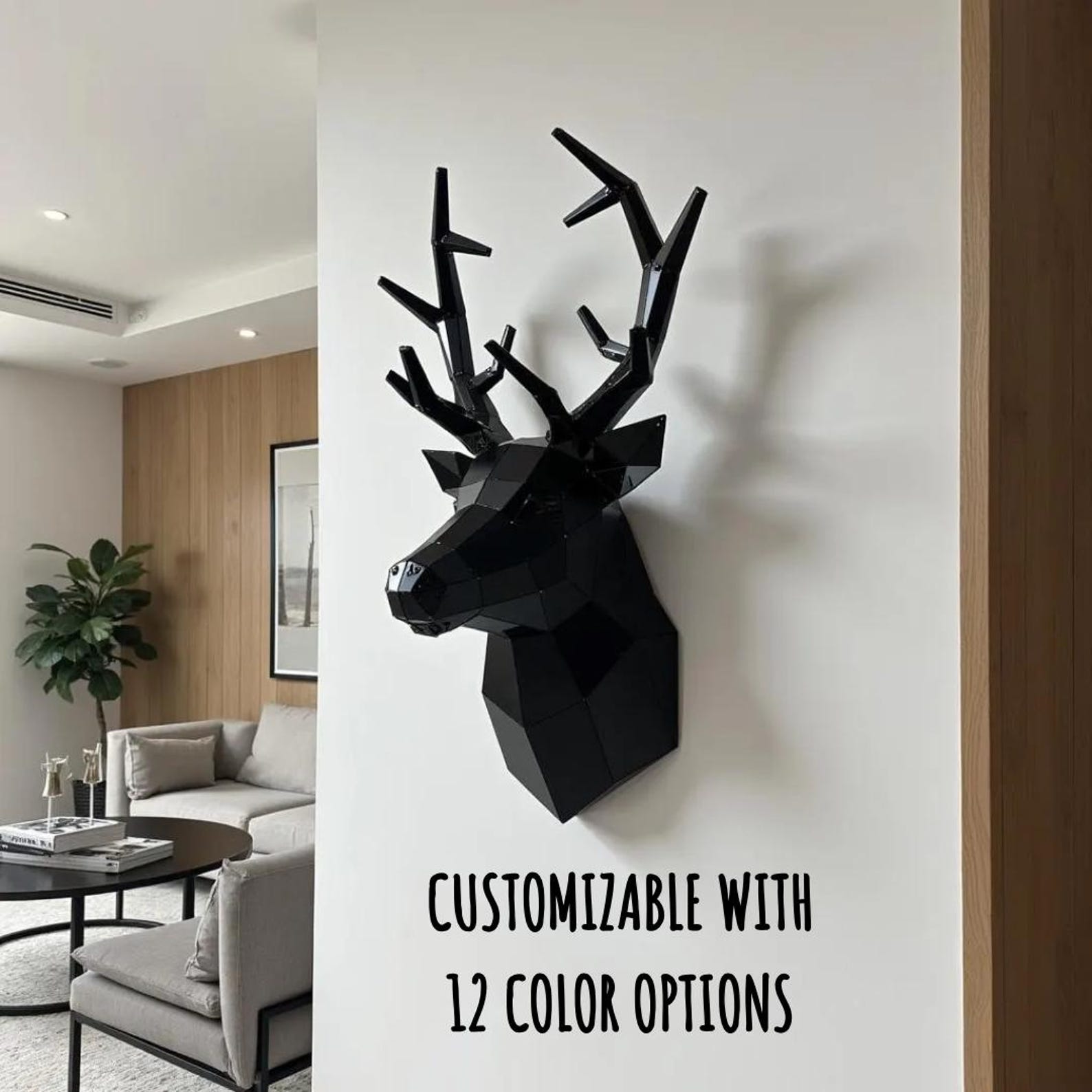 Deer Head Metal Wall Art – Handmade 3D Wall Art and Sculpture for ...