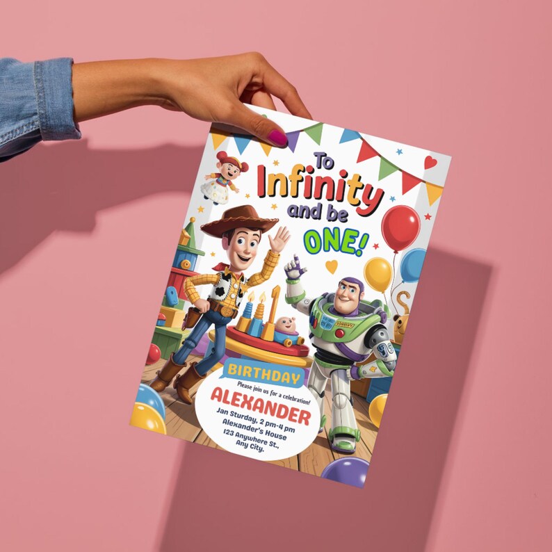 Toy Story Birthday Invitation, to Infinity and Be One, Personalized ...