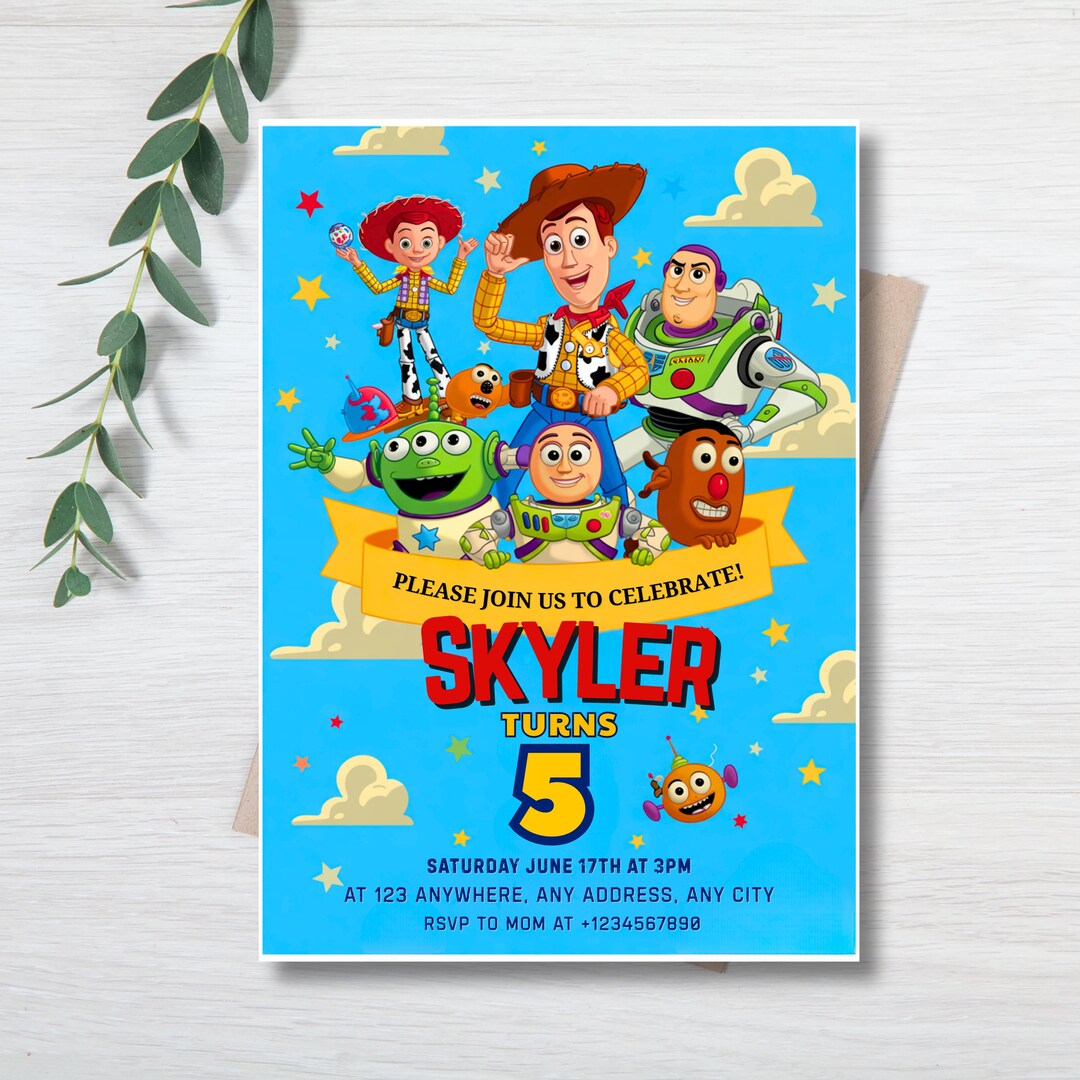 Editable Toy Story Invitation Template, Toy Story Birthday Party ...