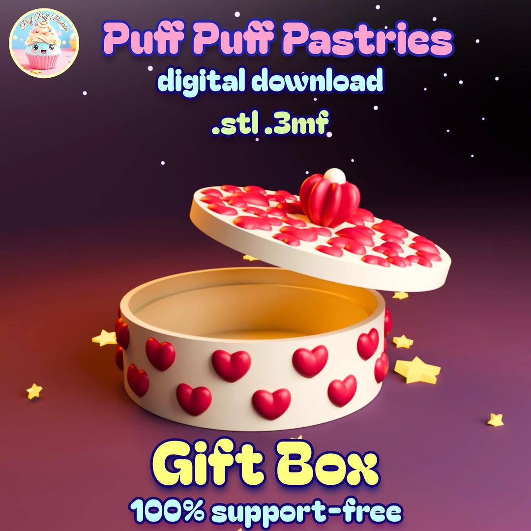 Heart Box STL File for 3D Printing, 3D Valentine’s Gift Storage Box ...