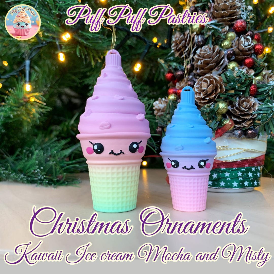 Cute Christmas Ice Cream STL File for 3D Printing. Ornaments STL, Print ...