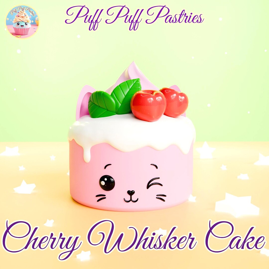 Kawaii Kitty Cake 3D Print File: Supportless Mini Dessert (STL, 3MF ...
