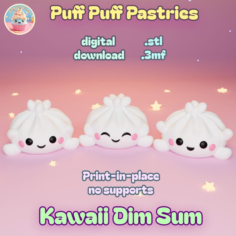 Kawaii Dim Sum STL File: Dumplings 3D Printing File Xiao Long Bao ...